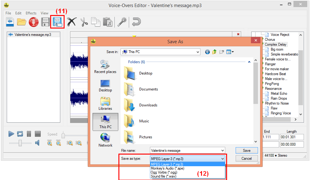 Create Romantic Voice Message for Valentine's Day